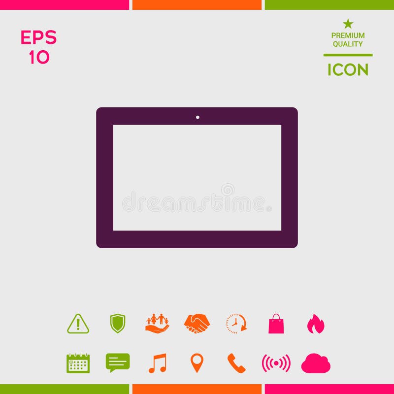 Computer Tablet with Blank Screen, Icon Stock Vector - Illustration of ...