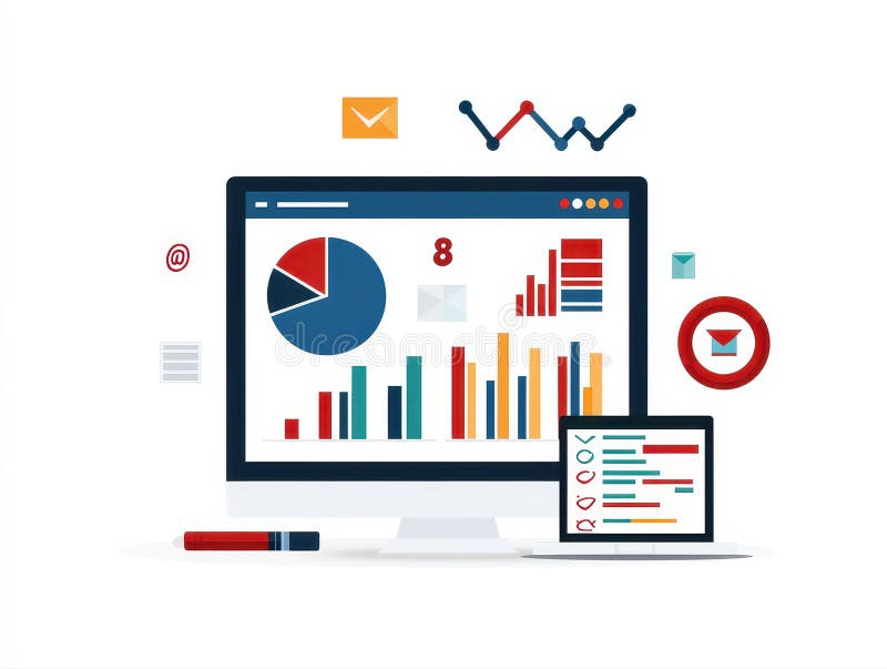 Computer Tablet and Laptop Displaying Graphs Illustrating Web3 Business ...