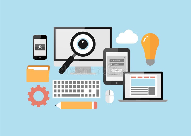 Computer, Tablet PC, Smart Phone, Notebook with Flat Ui Design Elements ...