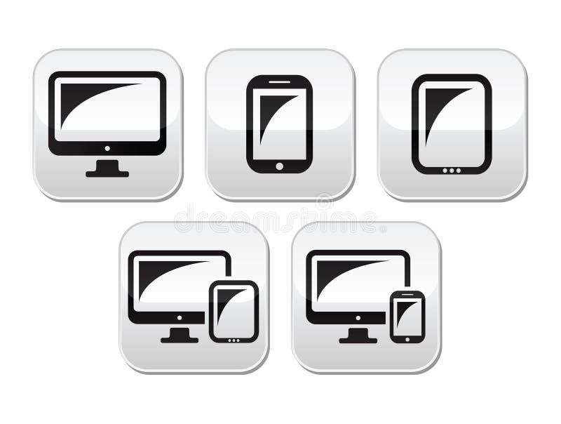 Responsive Design for Web- Computer Screen, Smartphone, Tablet Icons ... Responsive Design for Web- Computer Screen, Smartphone, Tablet Icons ...