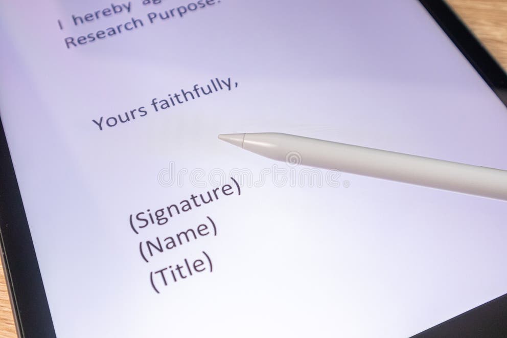 A Computer Tablet and Stylus Pen for Digital or Electronic Signature ...