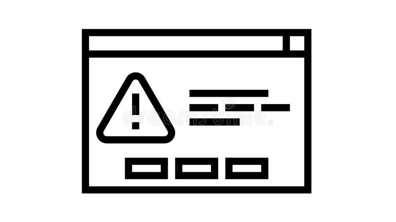 Computer Task Error Line Icon Animation Stock Video - Video of outline ...