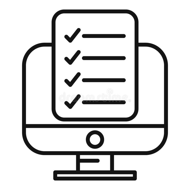 Computer Task Schedule Icon Outline Vector. Event Time Stock ...