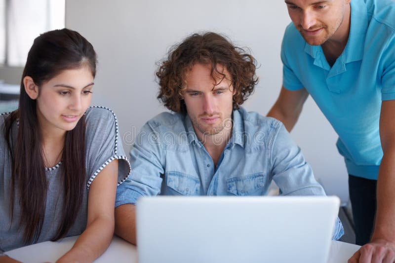 Computer, Teamwork and Creative People in Business Startup, Website ...