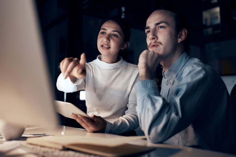 Computer, Teamwork and People Night Office for Information Technology, Programming and Software ...