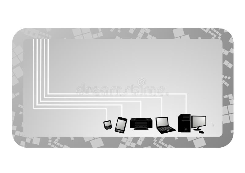 Computer tech card design stock vector. Illustration of information ...