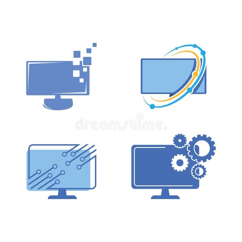 Computer tech logo stock vector. Illustration of network - 327176035