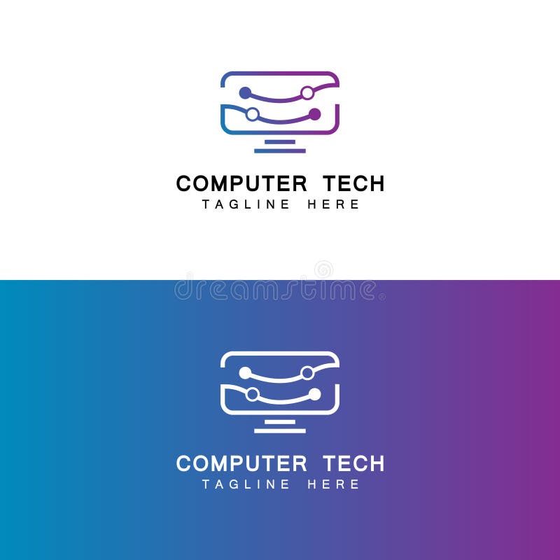 Computer Tech Logo, Computer Logo Template, Software Development Vector ...
