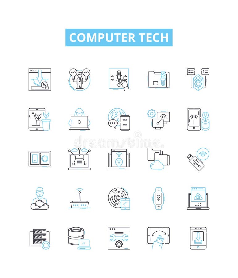 Computer Programming Icons, Signs, Outline Symbols, Concept Linear Illustration Line Collection ...