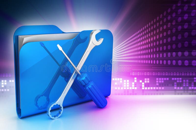 Computer Technical Service. Stock Illustration - Illustration of ...