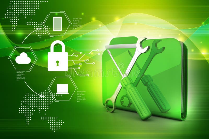 Computer Technical Service Concept Stock Illustration - Illustration of ...