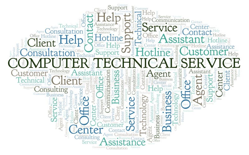 Computer Technical Service Word Cloud. Stock Illustration ...