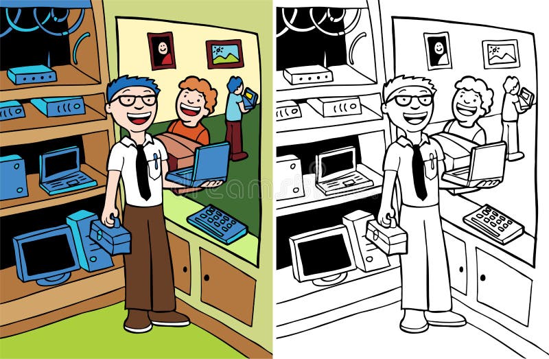 Computer Technician stock vector. Illustration of graphic - 9824327