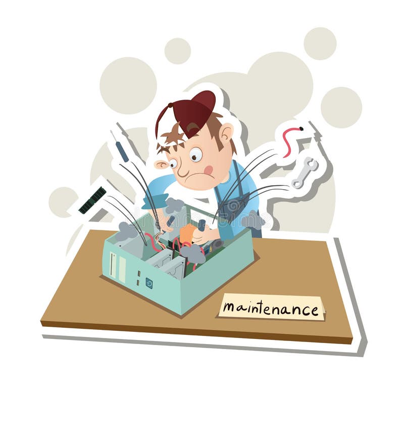 Computer Technician with Screwdriver Repairing Pc Hardware. Computer ...