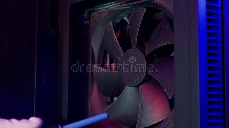 Computer Technician Cleaning Empty PC Case for Workstation. Concept of ...