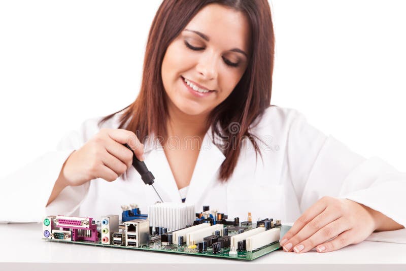 Computer technician stock photo. Image of hand, chip - 31312288