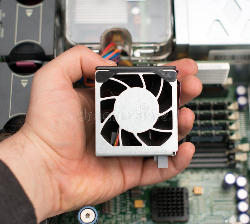 Computer Technician Holding Cooler Fan. Stock Image - Image of hardware ...