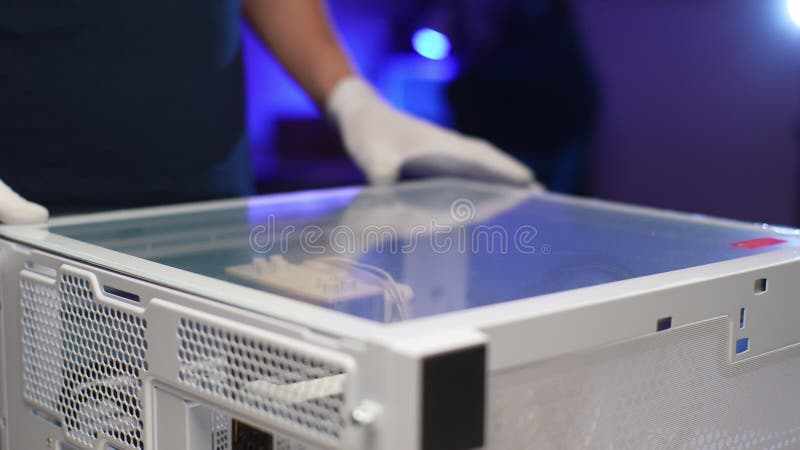 Computer Master Taking Top Cover Off from Computer System Unit To ...