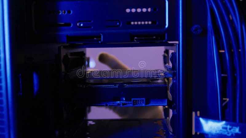 Computer Technician Installing CPU Close Up in PC Case. Assemble Computer System Unit Stock ...