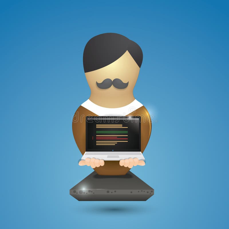 Computer Technician. Vector Illustration Decorative Design Stock Vector ...