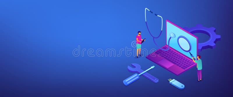Computer Service Concept Vector Isometric Illustration. Stock Vector ...