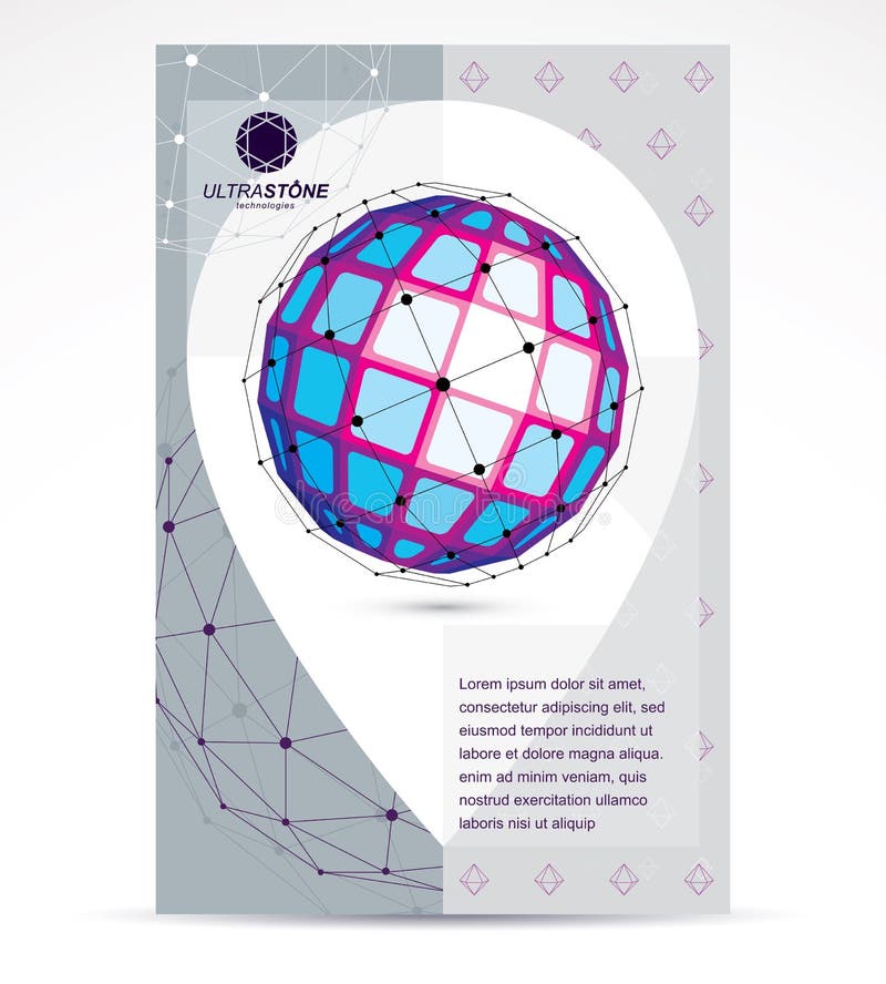 Computer Technologies Creative Advertisement Brochure. 3D Engine Stock ...