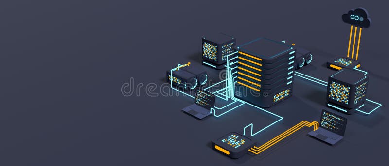 3d Cloud Computing Technology. Cloud Storage Technology and Online Data ...