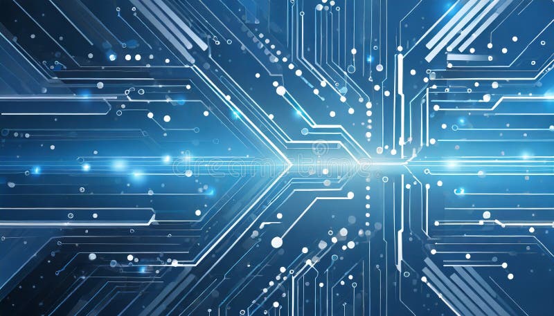 Computer Technology Blue Color Background. Hi-tech Digital Technology ...