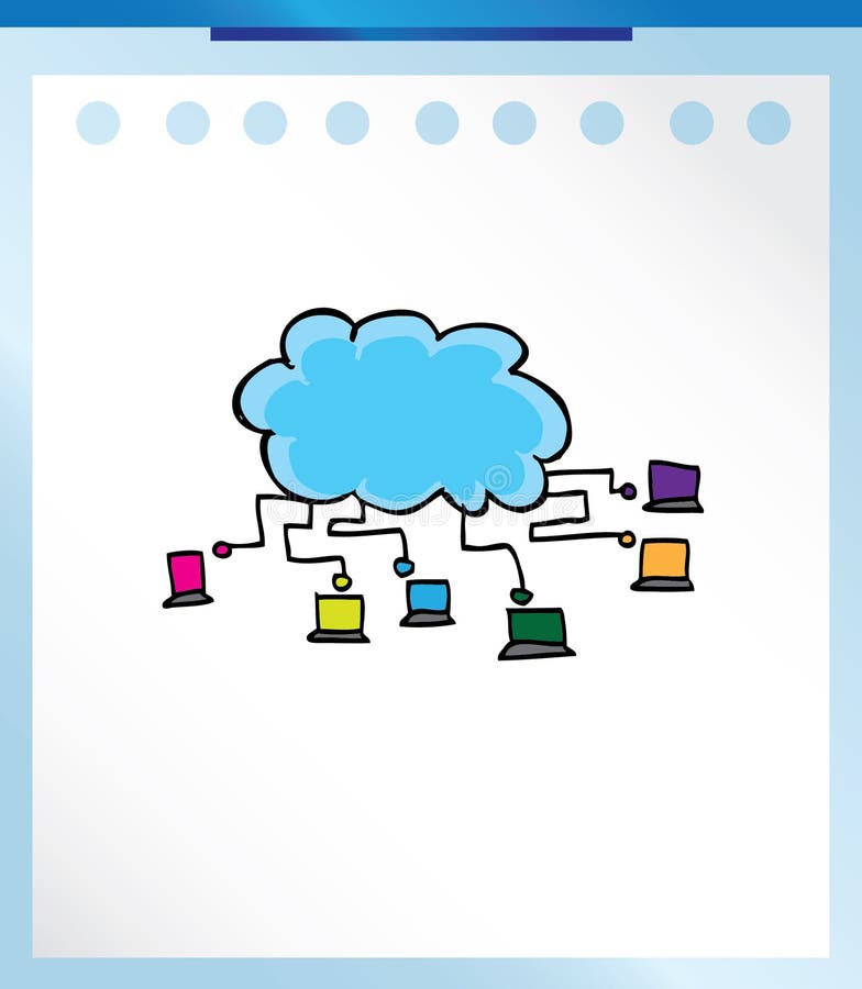 Computer Technology Cartoon Doodle Stock Illustration - Illustration of ...