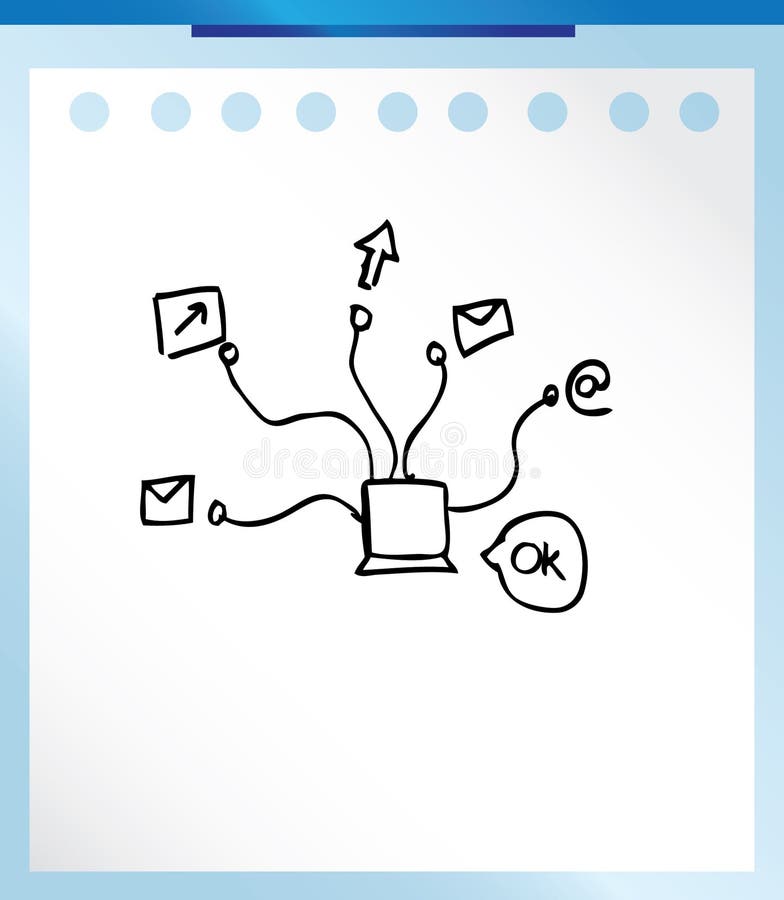 Computer Technology Cartoon Doodle Stock Illustration - Illustration of ...