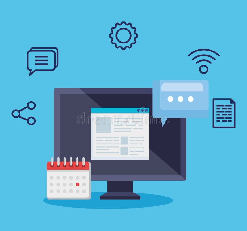 Computer Technology with Chat Bubble and Document Information with ...