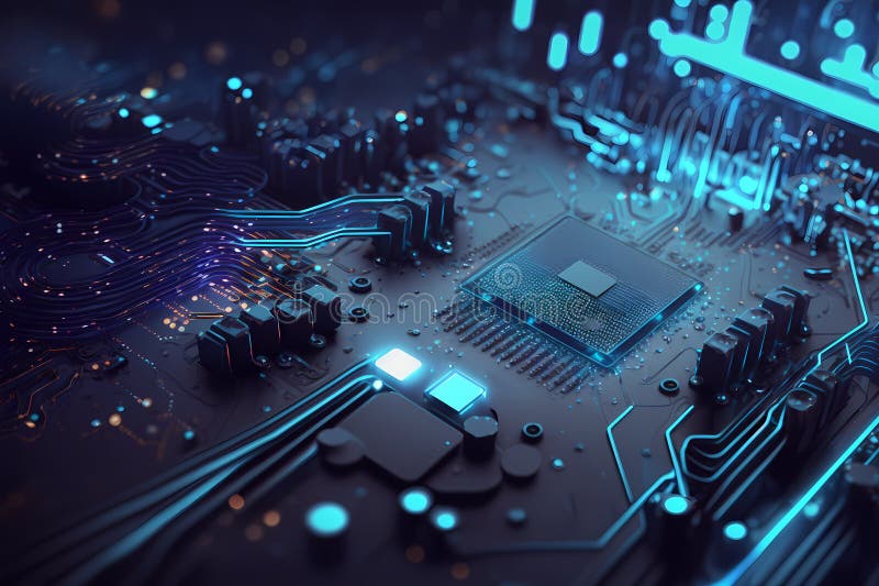 Computer Technology on Circuit Board and Motherboard Stock Image ...