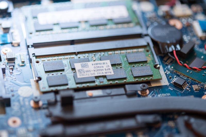 Computer Technology: Close Up of a Computer Chip on a Circuit Board ...