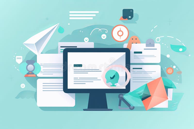 Computer Technology and Communications Email Messaging Stock ...