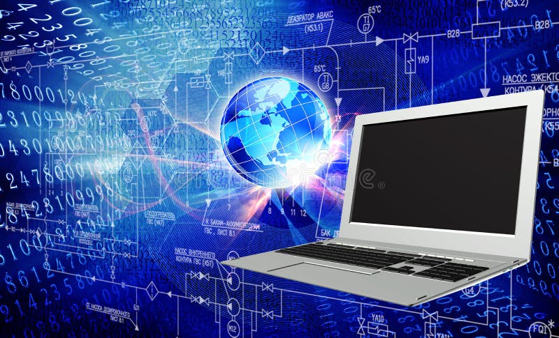 Computer technology stock illustration. Illustration of globe - 53252557