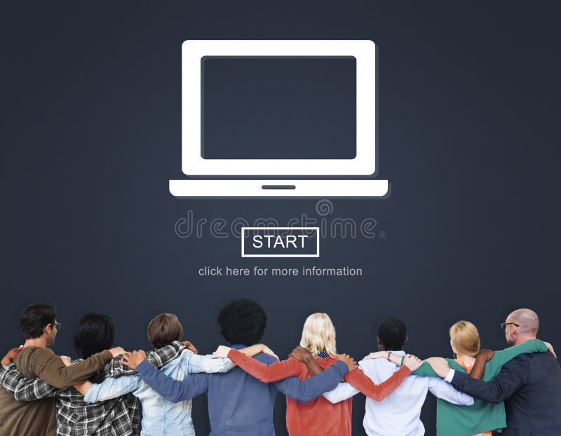 Computer Technology Electronic Start Icon Concept Stock Image - Image ...