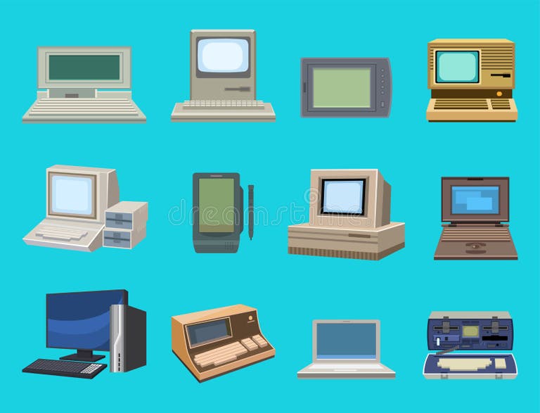 Computer Technology Evolution Display Telecommunication Equipment Metal ...