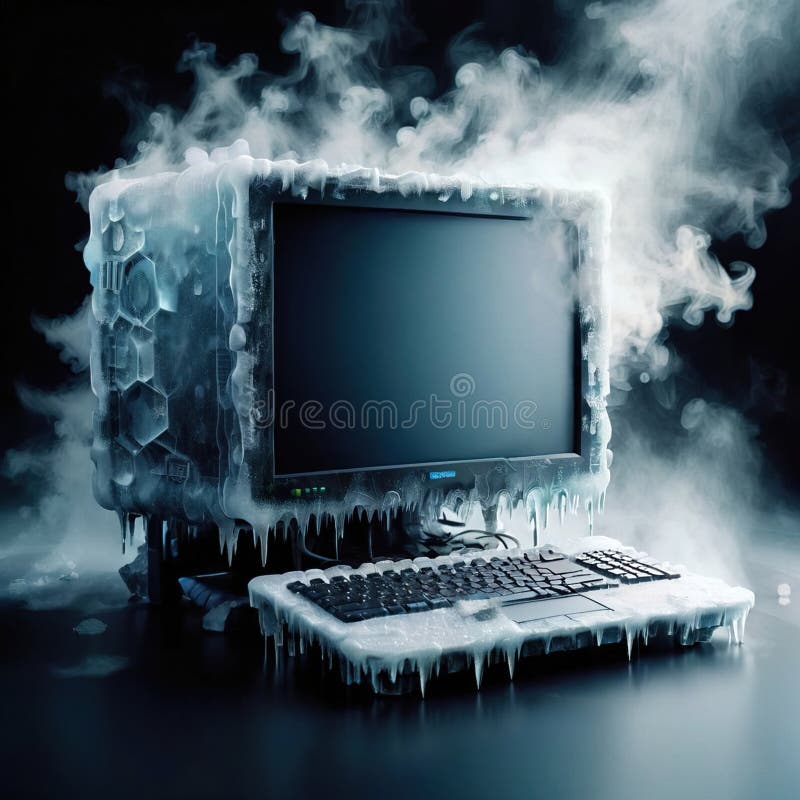 Computer, Technology Failure, Frosty and Cold, Business Stuck, Interior ...