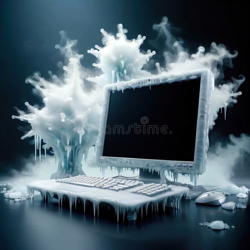 Computer, Technology Failure, Frosty and Cold, Business Stuck, Interior ...