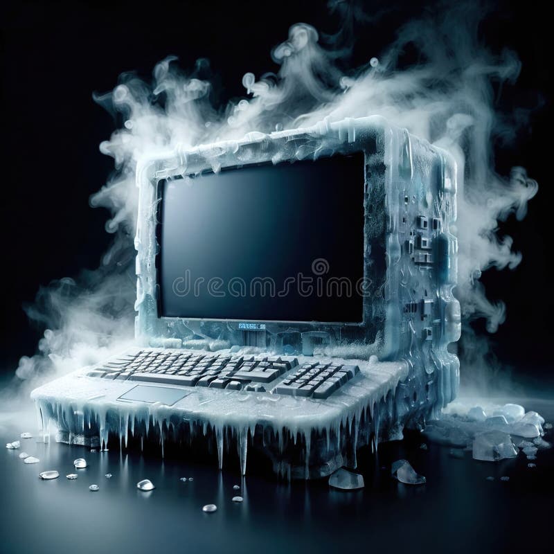 Computer, Technology Failure, Frosty and Cold, Business Stuck, Interior ...