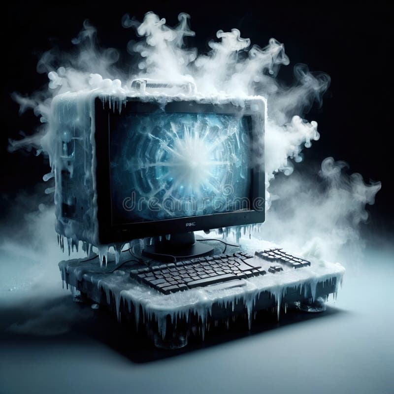 Computer, Technology Failure, Frosty and Cold, Business Stuck, Interior ...