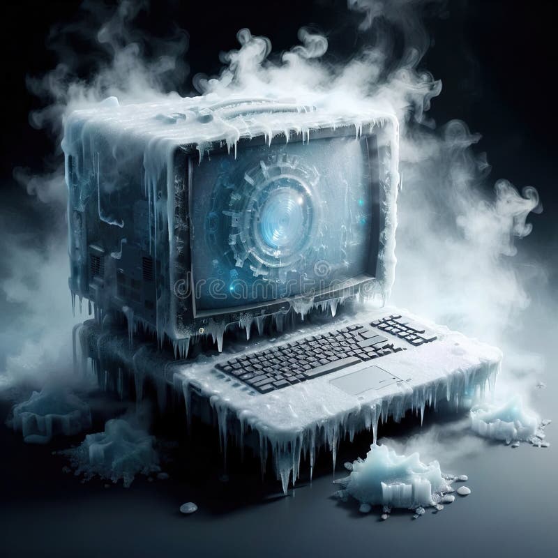 Computer, Technology Failure, Frosty and Cold, Business Stuck, Interior ...