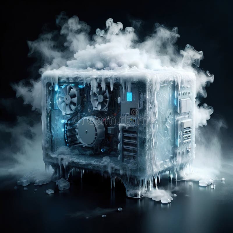 Computer, Technology Failure, Frosty and Cold, Business Stuck, Interior ...