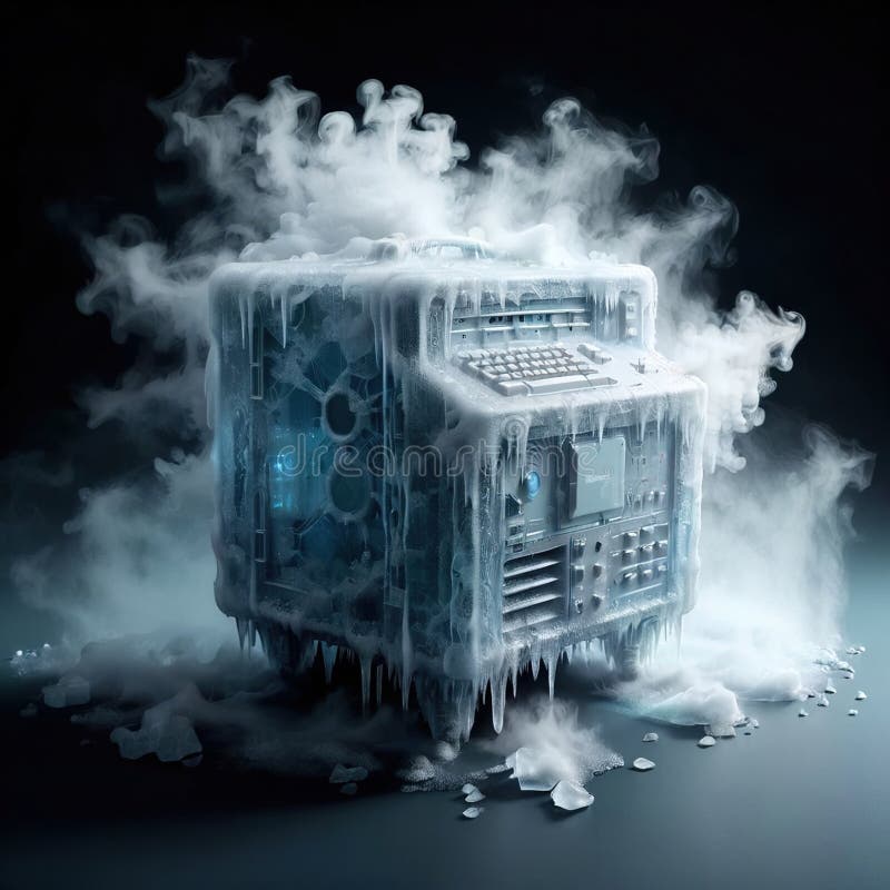 Computer, Technology Failure, Frosty and Cold, Business Stuck, Interior ...