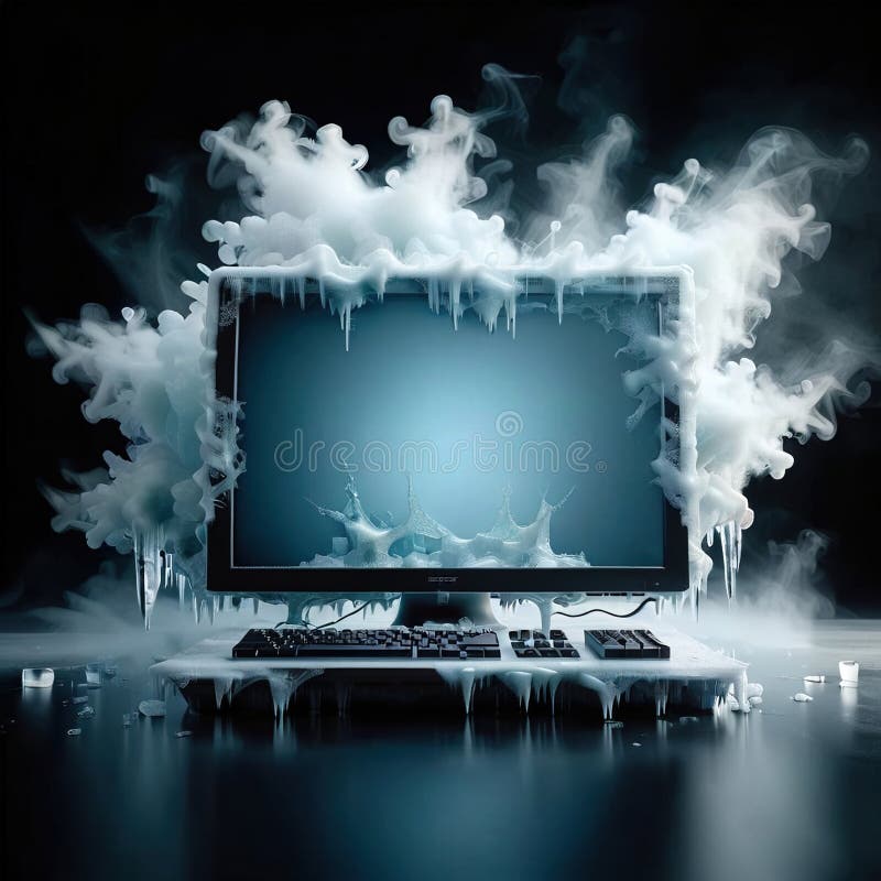 Computer, Technology Failure, Frosty and Cold, Business Stuck, Interior ...