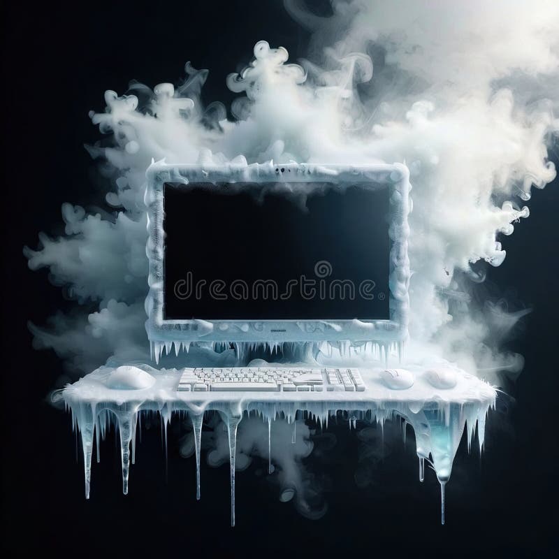 Computer, Technology Failure, Frosty and Cold, Business Stuck, Interior ...