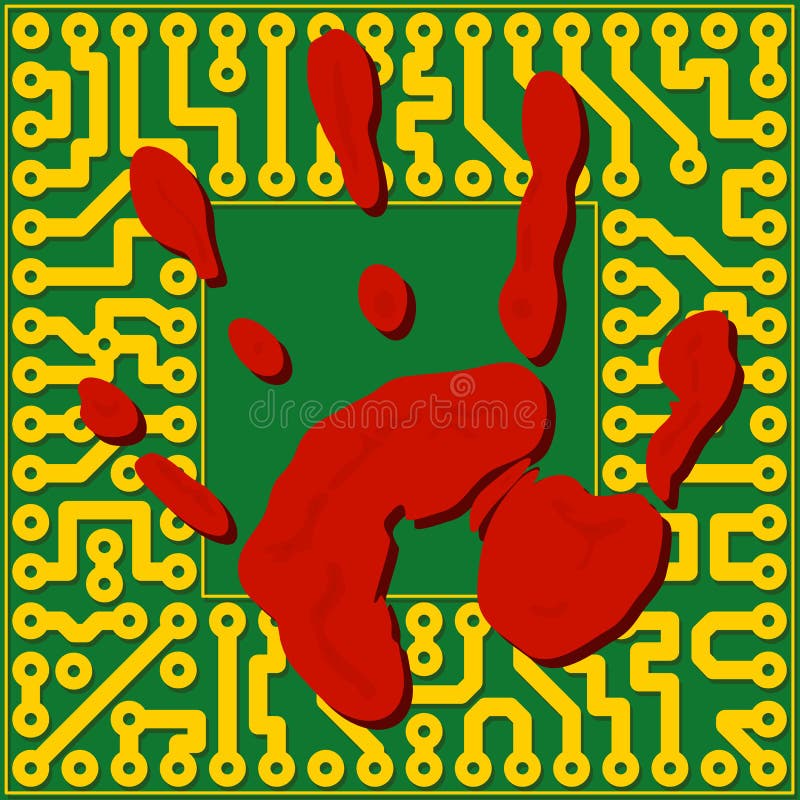 Computer Technology Fingerprinting - Vector Illust Stock Vector ...