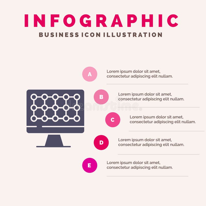 Computer, Technology, Hardware Solid Icon Infographics 5 Steps ...
