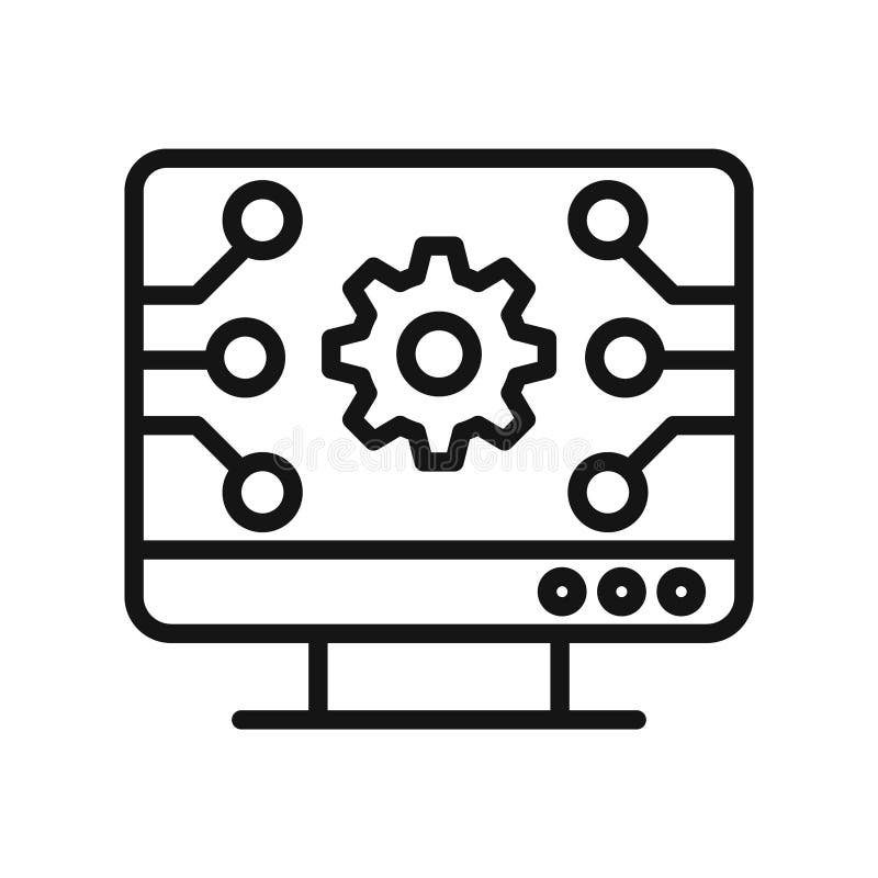 Computer Technology Icon Mark in Filled Style Stock Vector ...
