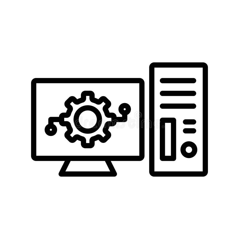 Computer Technology Icon Set Digital Illustrations for it and ...